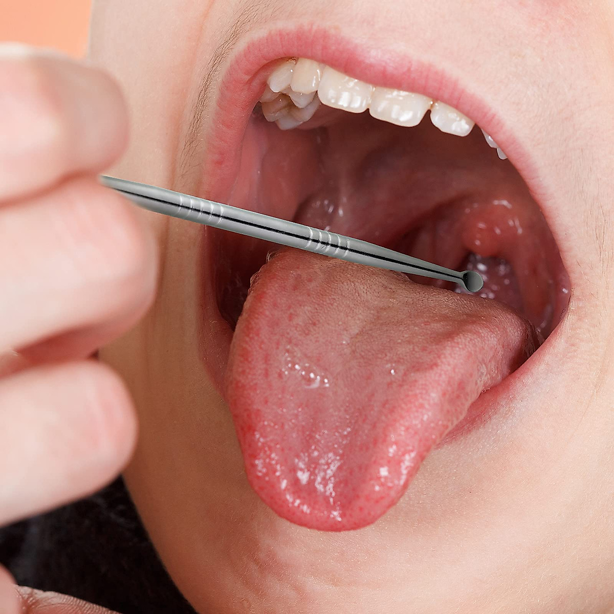 Patelai Tonsil Stone Remover Kit, 1 Manual Pump Type Low Pressure Irrigator Oral, 1 Tonsil Stone Remover with LED Light, 1 Stainless Steel Tonsil Stone Removal Tools to Get Rid of Bad Breath(Blue)