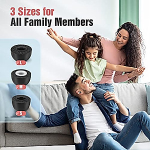 Memory Foam Tips for Samsung Galaxy Buds Pro / Plus / Jabra Elite 85t, No Silicone Eartips Pain, Anti-Slip Replacement Ear Tips, Fit in The Charging Case, 3 Pairs (Assorted Sizes S/M/L, Black)