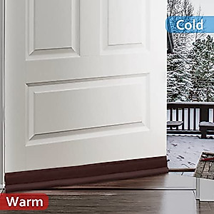 Aosivm Under Door Draft Stopper,Door Draft Blocker,Under The Door Draft Guard,Weather Stripping Noise Cold Air Blocker Window,Washable,Dust Proof,Removable,Adjustable Door Sweeps 38" (1Pc Coffee)