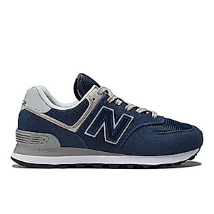 New Balance Women's 574 Core Sneaker, Navy/White, 8.5