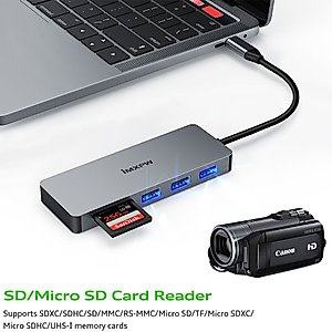 USB C to HDMI Adapter, 7 in 1 USB-C Hub Multiport Adapter with 4K HDMI, 100W PD, USB 3.0/2.0 Port, SD/Micro SD Card Reader, Portable Docking Station for MacBook Pro/Air/iPad/Dell XPS/Nintendo Switch