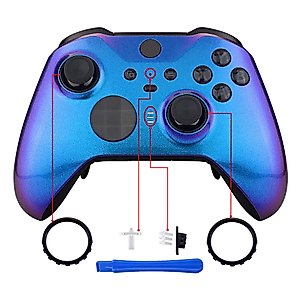 eXtremeRate Chameleon Purple Blue Faceplate Cover, Front Housing Shell Case Replacement Kit for Xbox One Elite Series 2, Xbox Elite 2 Core Controller Model 1797 - Controller NOT Included
