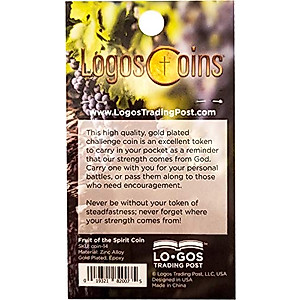 Fruit of The Spirit, Memory Verse Tokens for Bible Studies & Sunday School, Love Joy Peace, Gold-Color Plated Scripture Challenge Coin, Galatians 5:22-23 Gift