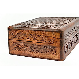 New Age Source The Carved Wood Box Flower of Life