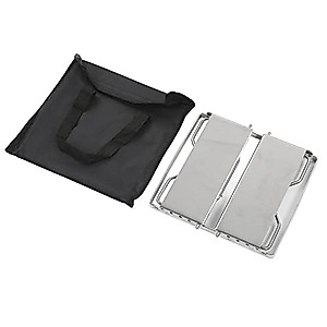 Mini Barbecue Foldable Grill with Wind Screen, Stainless Steel Foldable Camping Grill Grate for Garden with Storage Bag