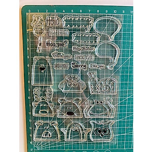 arriettycraft Animals Talking Box Clear Stamps Deer Pig Giraffe Bear Snail Rubber Stamps Owl Sheep Dog Silicone Stamps for Cards Making Decoration Clear Stamps or Scrapbooking Paper Craft Tools