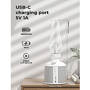 GOLUMUP Bluetooth Speaker with Lights 2700K Led Bluetooth Speaker with Infinite Dimming, 10W Audio Output, 24 Hours Long Battery Life, IPX4 Suitable for Indoor and Outdoor Use