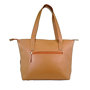 bonanza leathers cowhide leather large shoulder women's handbag with zipper closure H505B (Black)