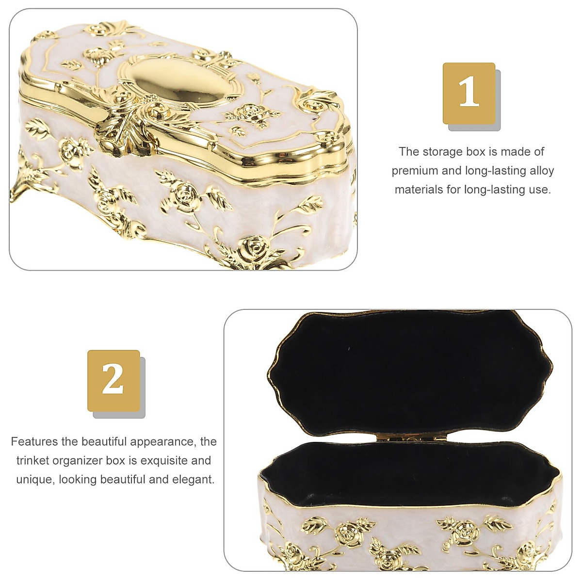 Zerodeko Box Jewelry Box Exquisite Earring Case Decorative Bracelet Case Household Earring Case Jewelry Storage Supply Jewelry Trinket Organizer Jewelry Storage Accessory Desktop Decor