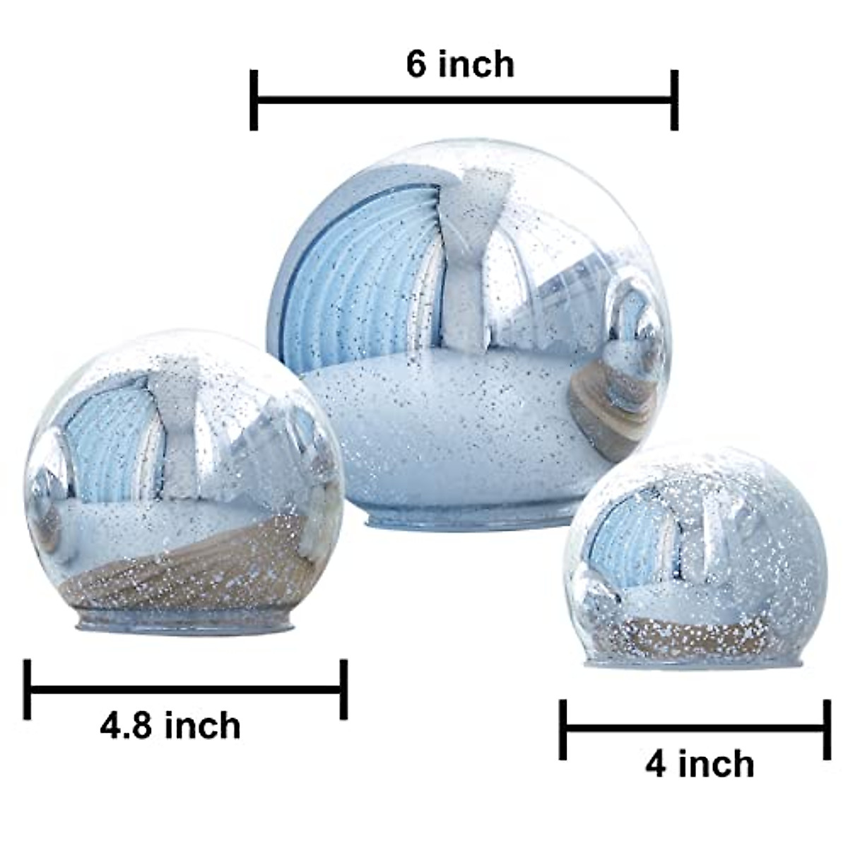 Lighted Mercury Glass Ball Table Lamp, Silver Cordless Glass Orb Christmas Decor Ball Led Light Globe, Modern Light Up Battery Operated Sphere Glass Night Light for Home Bedroom Indoor Decor, Large