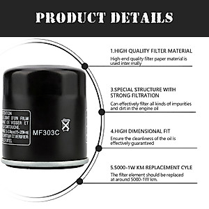 LOCOPOW F115 Oil Filter for Yamaha 5GH-13440-71-00 5GH-13440-00-00 5GH-13440-70-00 3R0076150M 18-7911-1 F100 F15 F25 F30 F40 F50 F60 F70 F75 F80 Yamaha, Honda, and Nissan/Tohatsu 9.9-115 HP Outboards