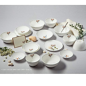 Hankook Chinaware Bouquet of Flowers Dining Set for 4, Dinnerware, Korean Fine Bone-China, Dojagi