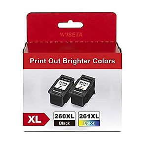 260XL 261XL Ink Cartridge Replacement for Canon PG-260 XL CL-261 XL PG260 CL261 260 XL 261 XL Work for TS5320 TS6420a TS6420 TR7020a TR7020 Printers (2 Pack, 1 Black 1 Tri Color)
