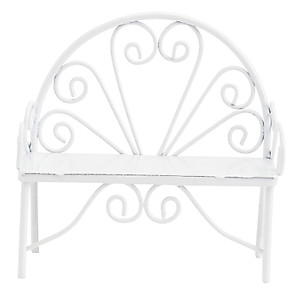 HOOTNEE 1pc Micro Landscape Double Chair Metal Decor Flower Pot Decorations Plant Decorations Garden Supplies Mini Bench Chair Mini Garden Bench Wrought Iron White Bench Adornment Metal