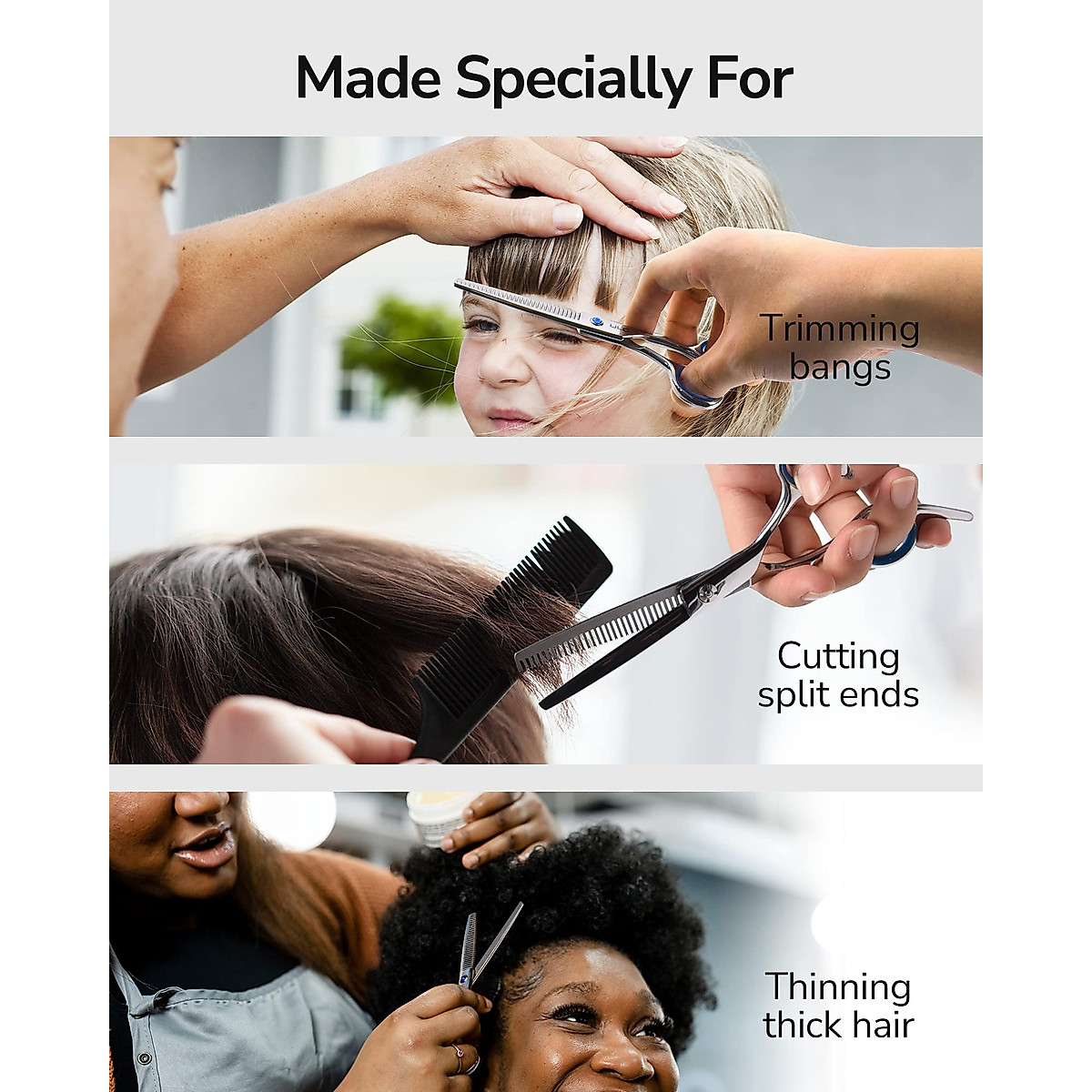 Hair Thinning Scissors ULG Professional Barber’s Texturizing Teeth Shears for Hairdressing, Salon and Home Use Thinning Shears for Hair Cutting, Made of Japanese Stainless Steel, 6.5 inch