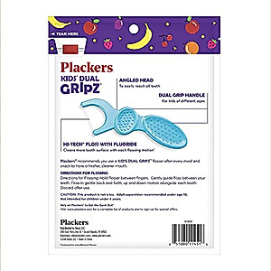 Plackers Flossers for Kids - 75 flossers with dual grip for different ages