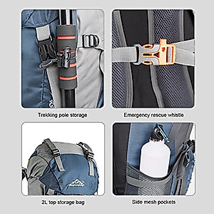 DADAYIYO 50L Hiking Backpack Lightweight Water Resistant,Mountain Climbing Camping Outdoor Sport Daypack Bag with Rain Cover(Black)