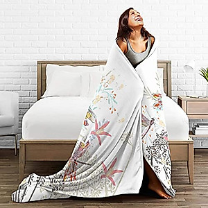 Futtspai Dragonfly Gifts for Women,Dragonfly Gifts,Dragonfly Blanket,Throw Blanket for Couch,Dragonfly Gifts Dragonfly Decor,Comfortable Flannel Warm Winter Blanket for Sofa Sofa Bed,60x80in