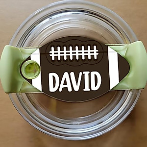 Personalized Sports Tumbler Topper, Baseball, Football, Batsketball Name Plate, Cup Name Tag, Football Tumbler Topper