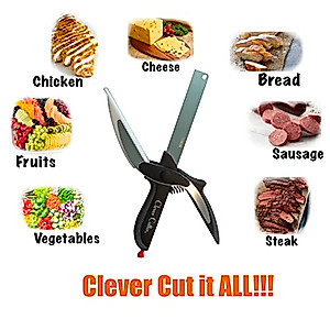 Clever Cutter 2-in-1 Knife & Cutting Board- The Original Quickly Chops Your Favorite Fruits, Vegetables, Meats, Cheeses & More in Second, Replace your Kitchen Knives and Cutting Boards