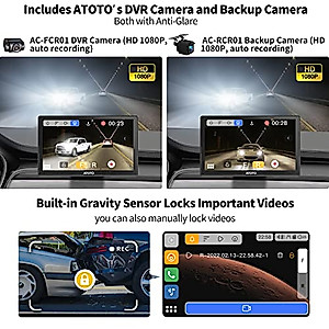 ATOTO P8 Portable Wireless Android Auto 7inch Car Stereo, Wireless CarPlay, with 1080P Dual Recording Cameras, Remote Control, WDR & Auto Dimmer, Fast Charge, Support Up to 128G SD, P807PR