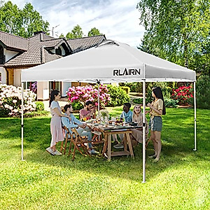 Ez Pop Up Canopy Tent, RLAIRN 10'X10' Waterproof Instant Gazebo Canopy with 3 Adjustable Height and 4 Removable Sidewalls, UPF50+ Folding Instant Pop Up Gazebo Canopy Shade Tent with Mesh Windows