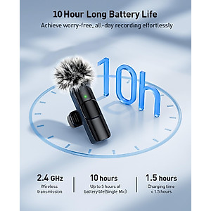 MENERESAS Mini Microphone, 3 in 1 Wireless Lavalier Microphones for iPhone, iPad, Camera and Android Devices, Noise Reduction Lapel Mic, Clip on Mic for Video Recording Vlog, YouTube, Interview