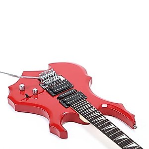 FOVKP Beginner Shaped Effect Set Professional Grade Electric Personality Flame Cool Shape Electric Guitar Guitar with Bag, Strap, String, Cable, Pick, Accessories