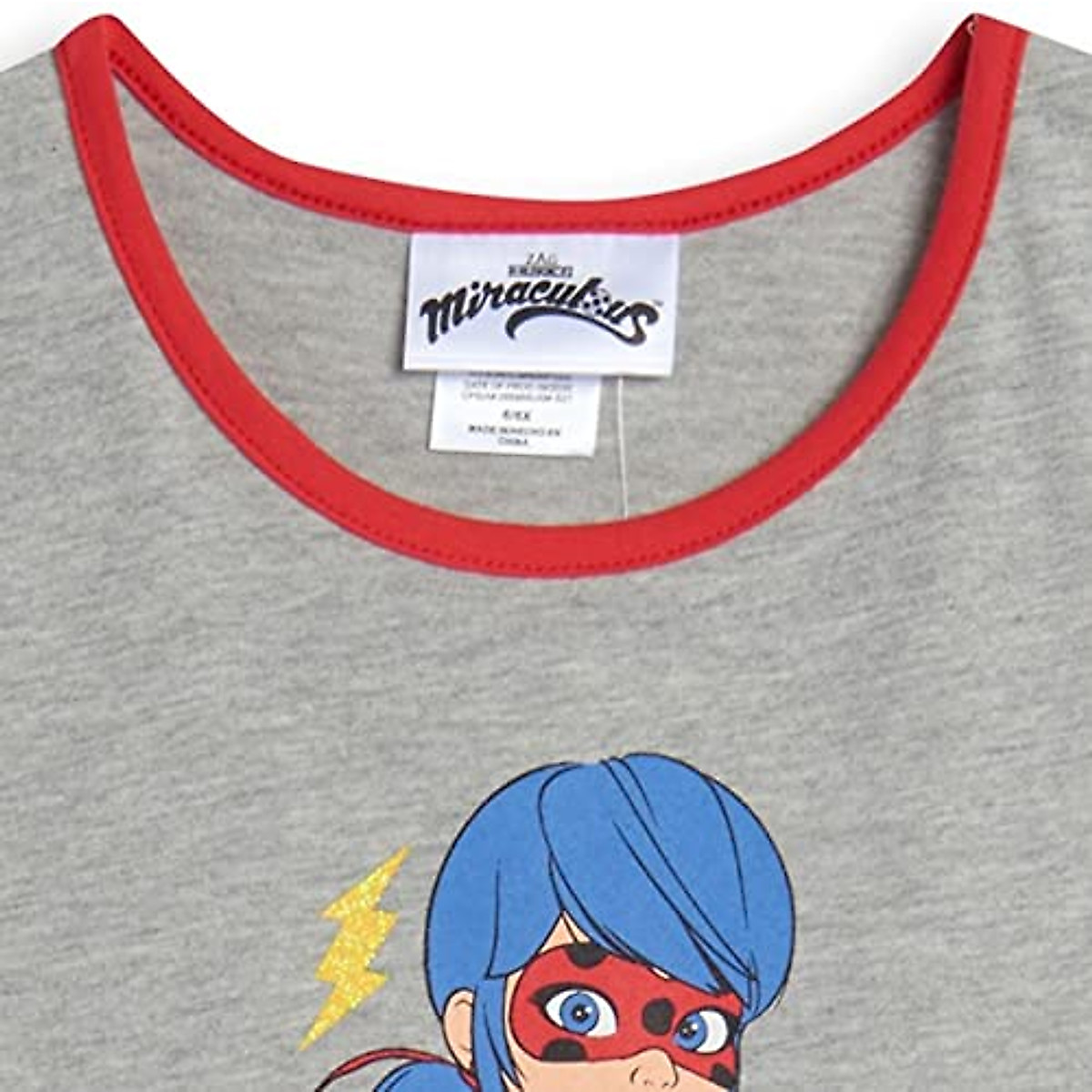 Miraculous Ladybug Big Girls Tulle Dress Red/Gray 10-12