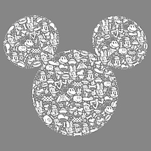 Disney boys Mickey Icons Fill T Shirt, Charcoal Heather, Large US