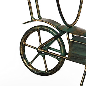 Metal Figurine Motorcycle Shaped Vintage Wine Single Bottle Holder Stand Rack