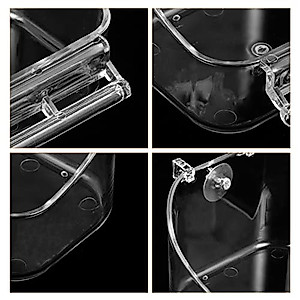 Ipetboom 1 Set Bird Bathtub Bath Shower Box Bowl Hanging Bird Bath Cube Parrot Bath Tub Parakeets Bird Feeder Cage Accessory for Small Bird Parrots Cockatiel