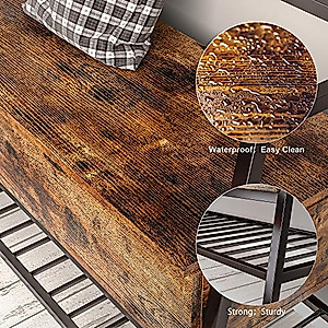 IRONCK Storage Bench, Industrial Shoe Rack Bench with Storage Box, Holds Up to 240 LB Shoe Organizer for Entryway, Bedroom, Closet & Hallway, Entryway Bathroom