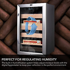Whynter CHC-421HC 4.2 cu. ft. Cigar Cabinet Cooler Humidor with Built-in Heating & Cooling System, Humidity Temperature Control and Spanish Cedar Shelves