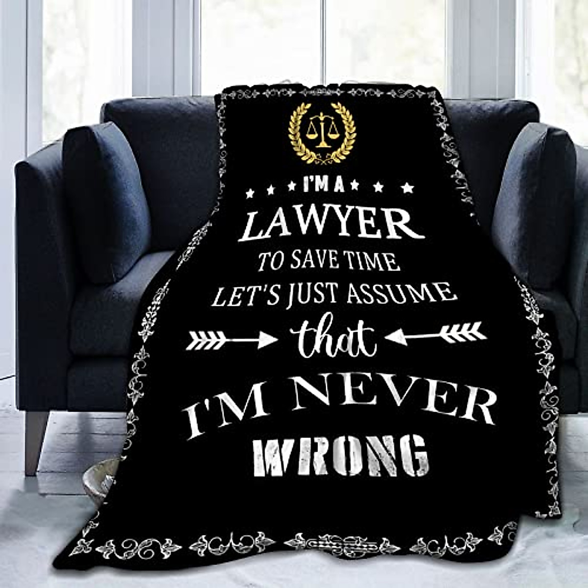 Lawyer Blanket Law Throws Gift for Men Law School Graduation Gifts Ultra-Soft Blankets for Bedroom Living Room Couch Bed for Lawyer 50x60 Inches.