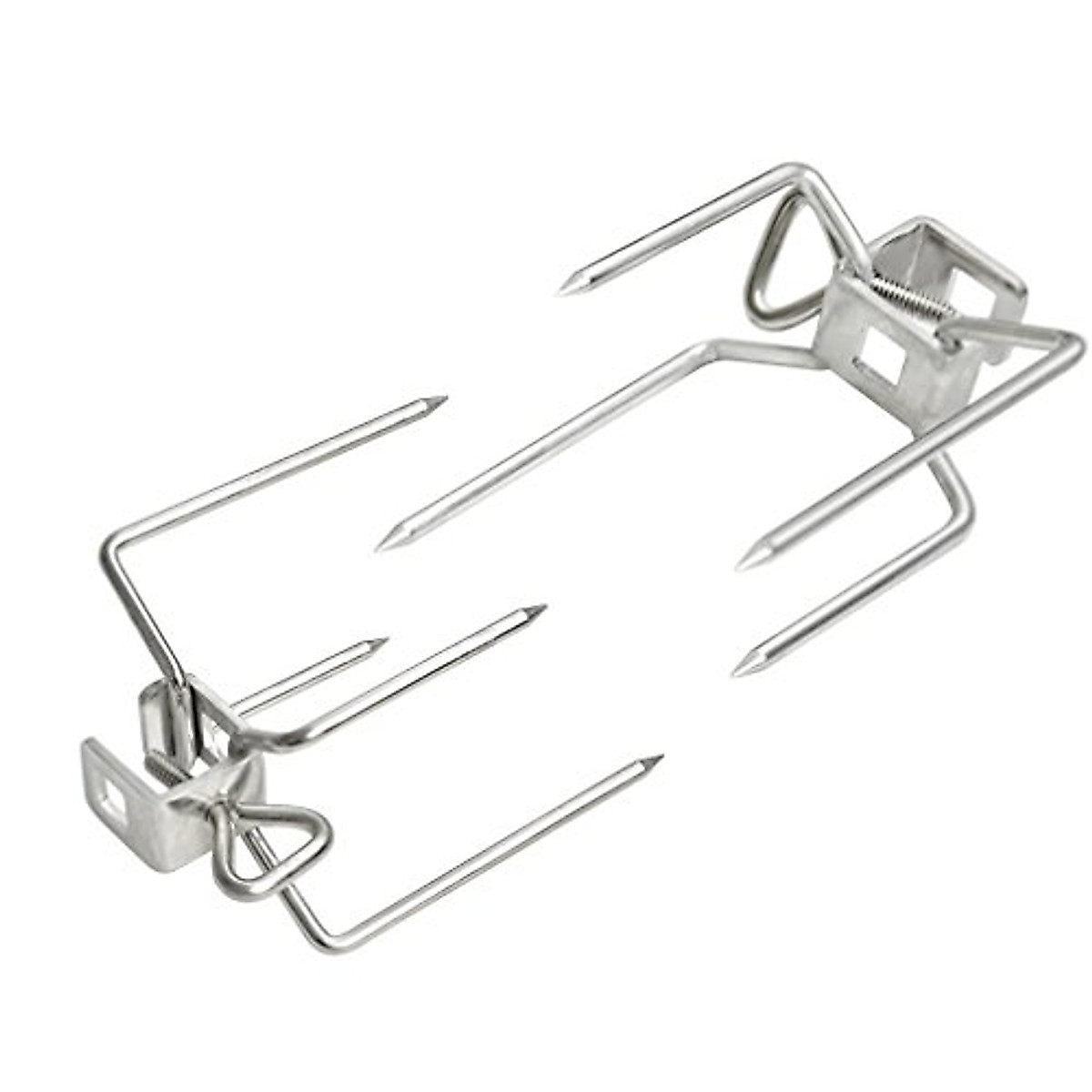 onlyfire 6102 Stainless Steel Grill Rotisserie Forks(1-Pair)-Fits for Weber 3/8" and 5/16" Square Spit Rods