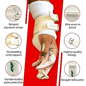 Reisport Women's Uneven Bar Double Buckle Gymnastics Grips - Durable Leather Hand Grips for Gymnastics Bars Women & Girls - Gymnastics Equipment & Accessories Advanced Gymnasts, Made in USA - X Small