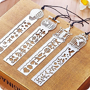 Metal Bookmarks Ruler 4pcs Multifunctional Metal Bookmark Ruler Style Metal Bookmarks for Writers Teachers Friends Mothers Children
