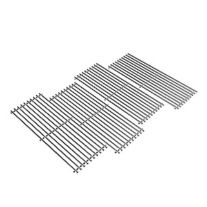 Solid Stainless Steel BBQ Grill Grates for Bull Most Models 19.25" x 7.5" OEM 16517, Outlaw 26038,26039, Steer Premium 69008,69009, Lonestar Select 87048,87049, 7 Burner Premium 18248,18249, Set of 4