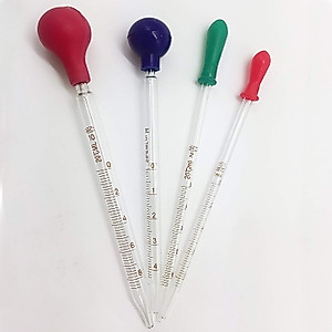 OESS Thick Glass Graduated Dropper Pipettes Silicone Rubber Caps 1ml 2ml 5ml 10ml