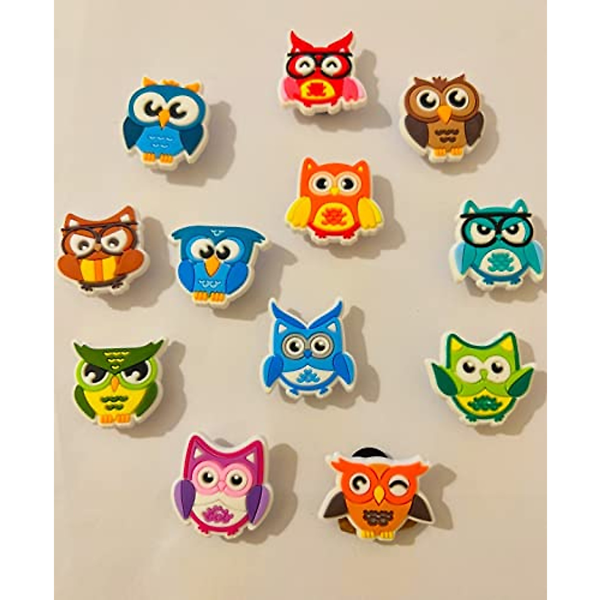 12PCS Owl Shoe Charms, Latest Fashion Style Shoe Charms, Animal Birds PVC Shoe Charms Accessories for Clog Shoes Decorations Bracelet Wristband Party Favor, Gifts For Kids Girls Boy Men Women Adults