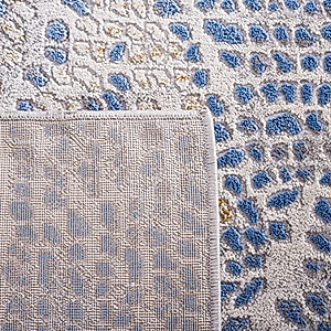 Safavieh Palma Collection 9' x 12' Beige/Blue PAM318A Modern Contemporary Non-Shedding Area Rug