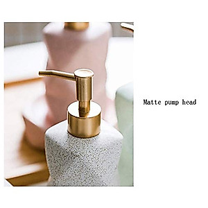 Soap Dispenser Hand Soap Dispenser 6 Piece Stunning Bathroom Accessories Set Geometric Design Ceramics Tumbler Dispenser Soap Dish Cups Toothbrush Holder and Tray Manual Soap Dispenser Soap Dispenser