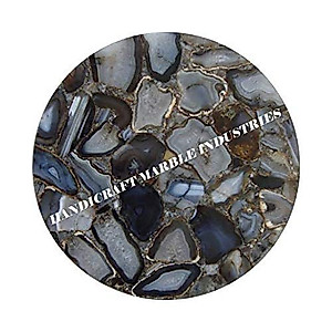 Latest Modern Furniture Agate Stone Table Top, Dark Agate Table Top, Grey Agate Table 36" x 36" Inch, Agate Stone, Agnidus Agate, How To Pronounce Agate