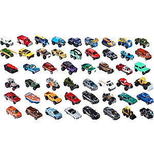 Matchbox Cars, 50-Pack Toy Cars, Construction or Garbage Trucks, Rescue Vehicles or Airplanes in 1:64 Scale (Styles May Vary)