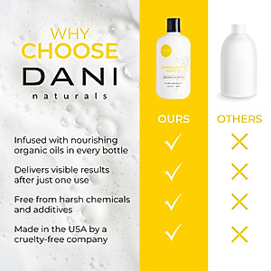 DANI Natural Nourishing Conditioner Naturals - Organic Ingredients Hydrate & Strengthen Hair - Sulfate, Phthalate & Paraben Free - Vegan & Cruelty Free - 12 Ounces (Sandalwood Vanilla)