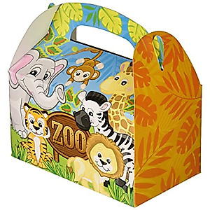 Rhode Island Novelty Adventure Planet 6.25-inch Zoo Animal Treat Boxes (Bulk 12 Pack Boxes)