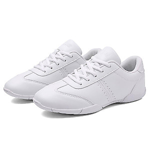Meidiastra Cheerleading Shoes for Women Girls White School Cheer Shoes Gymnastics Tumbling Shoes Cheerleading Dance Shoes Training Sneakers White 40