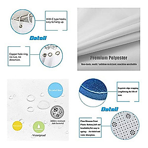 NMPPTM 4 Pcs Shower Curtain Set Beautiful Sunrise Over Sea Beach Sunny Sunset Marine Natural with Non-Slip Rugs Toilet Lid Cover and Bath Mat Bathroom Decor Set