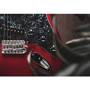 harpfeas Guitar Input Jack Socket Plate Output Loaded Boat Style 1/4 Inch for Fender Stratocaster Strat St Mono Electric Guitar (black)